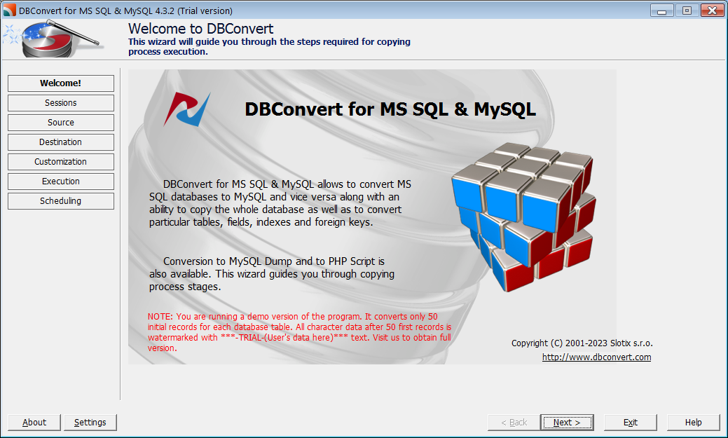 Getting started – DBConvert